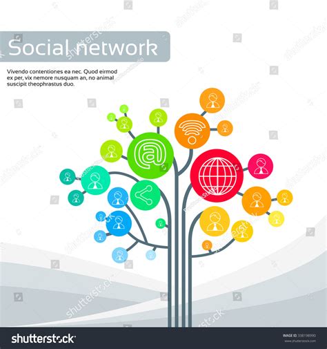 Technology Tree Social Media Icons Thin Stock Vector Royalty Free 338198990 Shutterstock