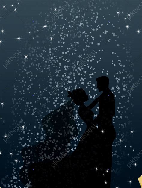 Romantic Texture Gradient Starlight Silhouette Warm Wedding Background