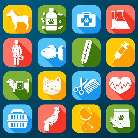 Veterinary Icons Set 438409 Vector Art At Vecteezy