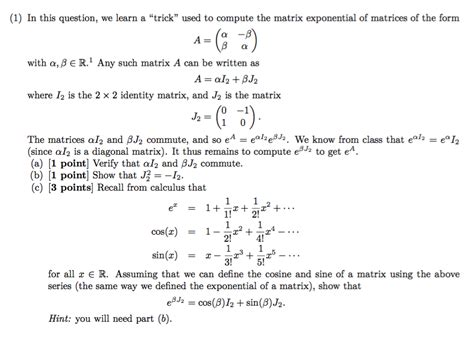Solved 1 In This Question We Learn A Trick Used To Chegg