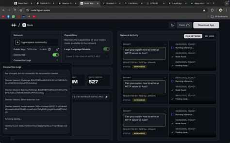 keep disconnecting website and desktop app node general hyperspace