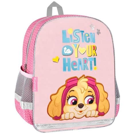 Paw Patrol Skye Sac à dos maternelle rose clair pour filles 31x25x10cm