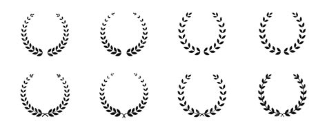 Premium Vector Laurel Wreath Vector Icon Set Circular Laurel Foliate