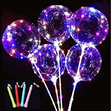 Balão Bubble 18 Polegadas Festa Com Led Rgb Vareta E Cabo Shopee Brasil
