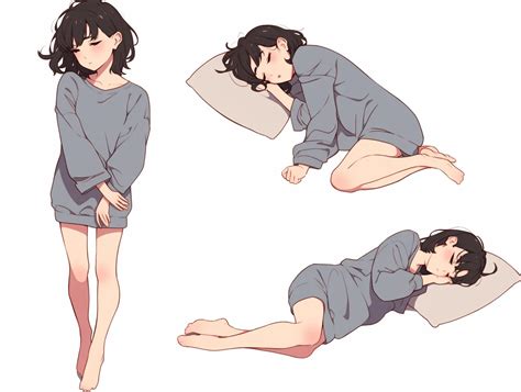 寝るポーズとリラックスの時間｜イラスト・フリー素材なら「シンテリ」