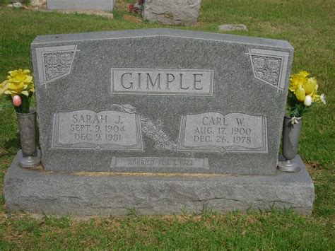 Sarah Julia Reed Gimple 1904 1981 Find A Grave Memorial