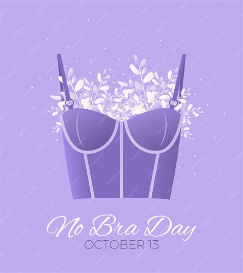 Premium Vector National No Bra Day Vector Web Banner Poster Cover