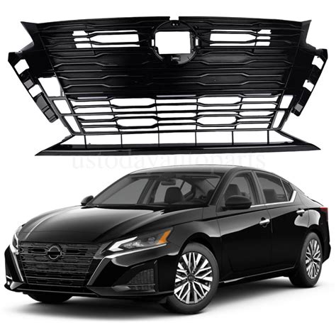 Front Bumper Upper Grill For 2023 2024 Nissan Altima Sl Sv Black 62310