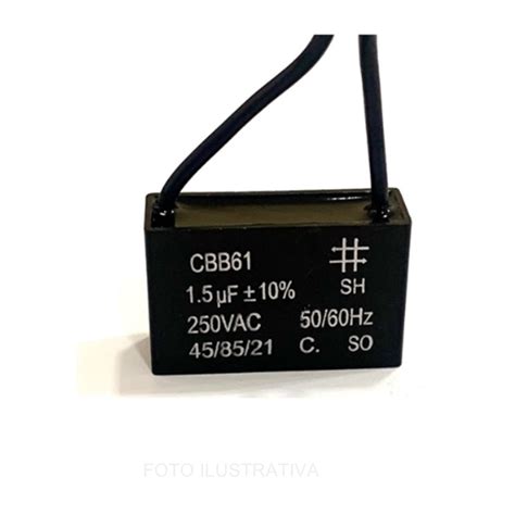 Capacitor De Ventilador Cbb61 15uf X 250v Retangular Novo Shopee