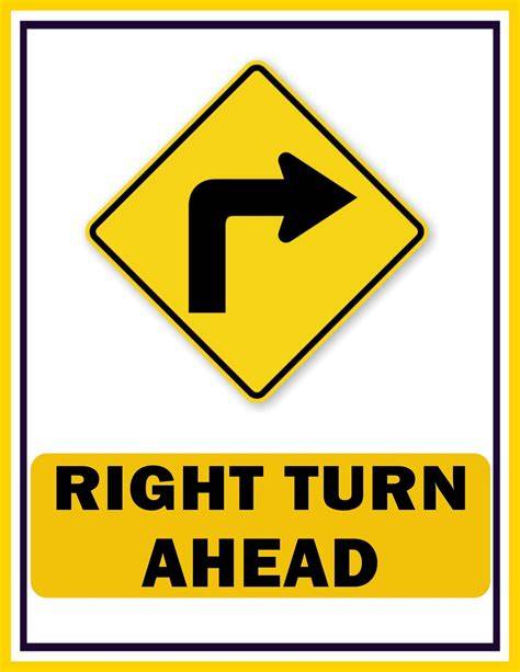Printable Multi Turn Ahead Sign Artofit