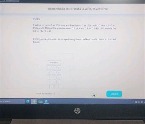Benchmarking Test Profit Loss Answered Studyx