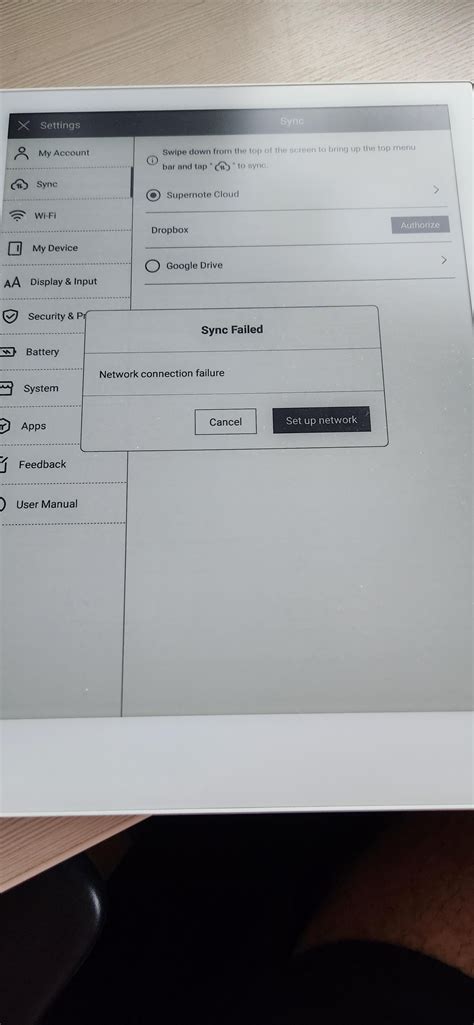 Sync Failed Network Connection Failure : r/Supernote