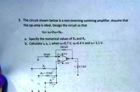 Get Answer 3 The Circuit Shown Below Is A Non Inverting Summing