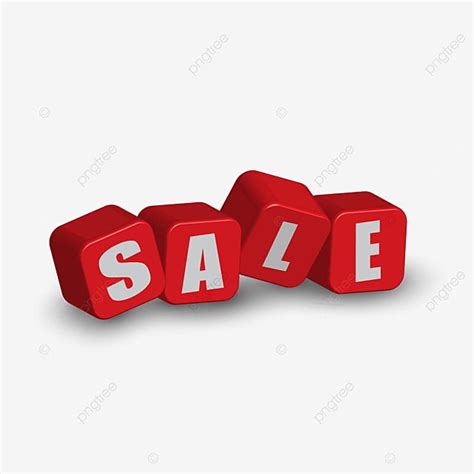 3d بيع شكل مكعب أحمر 3d تخفيض السعر خصم كبير Png والمتجهات للتحميل مجانا