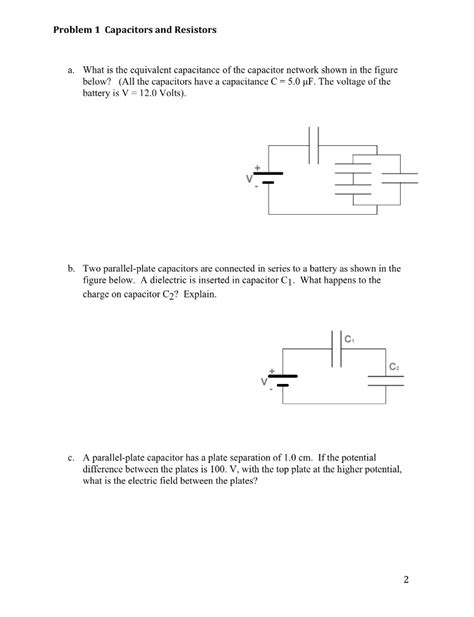 Solved Problem 1 Capacitors And Resistors What Is The Chegg Com