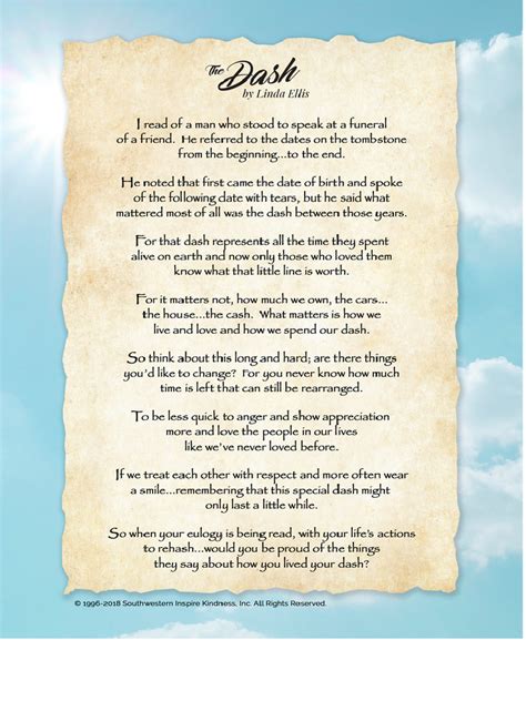 Dash Poem Printable Pdf