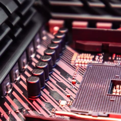 Am4 Cpu Socket On Motherboard Hardware Close Up Stock Image Image Of