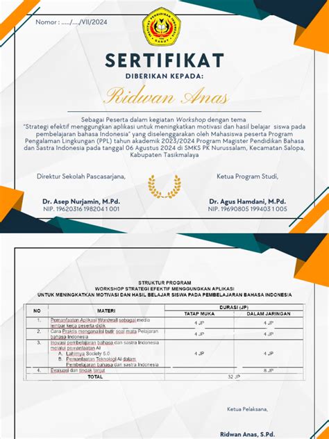 Sertifikat Workshop Pdf