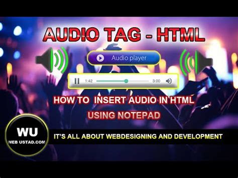 Audio tag Html | How to add audio in Html Notepad | Music in html ...