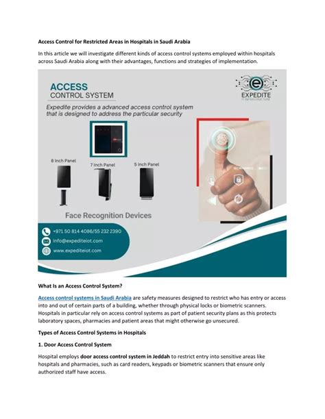 PPT Access Control For Restricted Areas In Hospitals In Saudi Arabia
