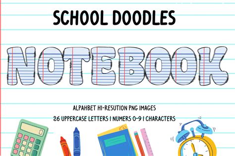 Notebook Doodle Letters Alphabet Png Graphic By Ladyandbuns · Creative Fabrica