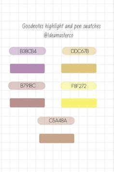 19 Goodnotes Colour Hex Codes Ideas Hex Codes Hex Color Codes Hex Color Palette