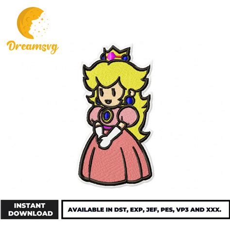 Princess Peach Embroidery Design Dreamsvg Store