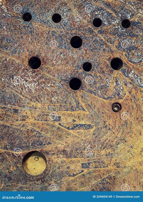 Steel Plate With Some Holes Completely Rusted Rust Texture Red Rust