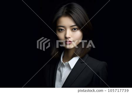 黑色背景的商務人士日本女性人工智能生成圖像 插圖素材 105717739 PIXTA圖庫