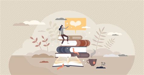 Poetry Vector Illustration Flat Tiny Poem Manuscript Author Person