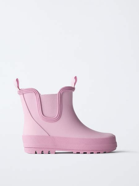 Сапоги резиновые Девочки Мальчики Zara розовый Полиэстер Каучук Испания Без застёжки Демисезон