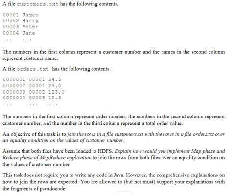 solved a file customers txt has the following contents