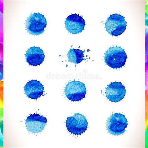 Vector Watercolor Wreath With Colorful Rainbow Blobs Stock Vector Illustration Of Drawing