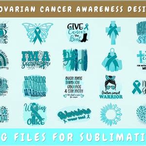 Ovarian Cancer Awareness Sublimation Designs Bundle 20 Designs