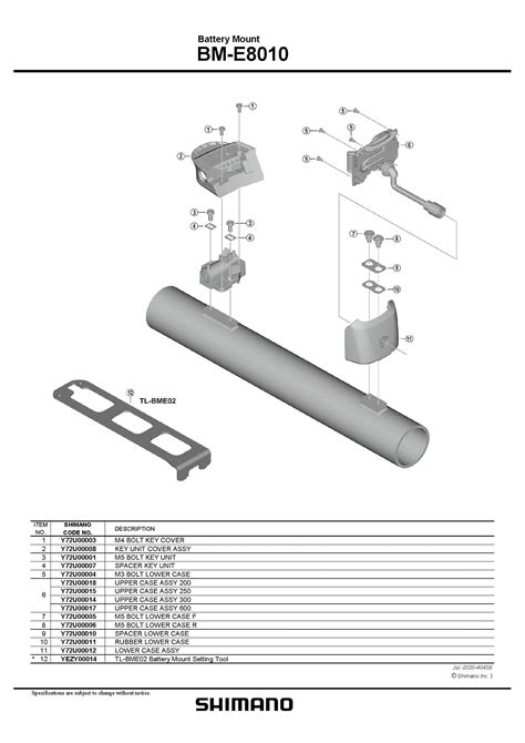 Shimano Steps Bm E8010 Battery Mount Upper Case Assembly Pit Crew Cycles
