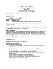 CS Syllabus Spring Pdf Golden West College CS G Syllabus Spring January