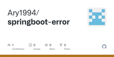 Github Ary1994springboot Error
