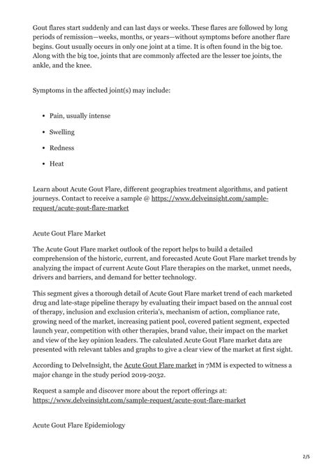 Ppt Acute Gout Flare Market Report 2032 Delveinsight Powerpoint