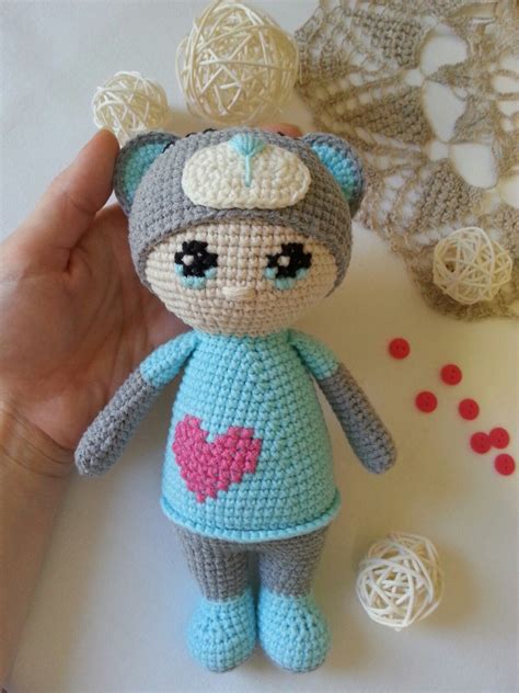 Pdf Пупс в костюмчике мишки Free Amigurumi Crochet Pattern Бесплатный