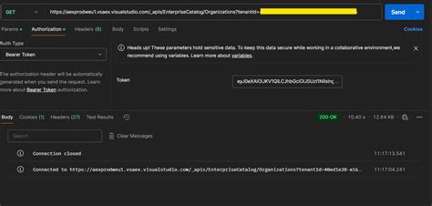 Unable To List Azure Devops Organization By Azure Devops Rest Api Using