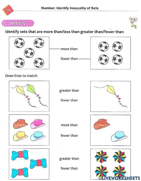 More Less Or Equal Kindergarten Worksheets Letter Recognition Worksheets Library