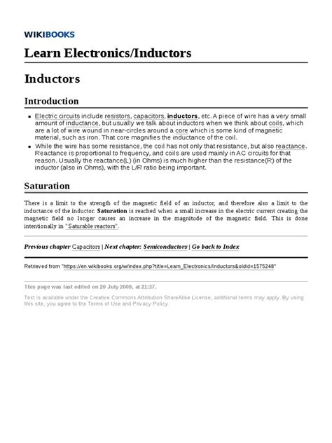 Electronics Basics Understanding Inductors Pdf Science And Mathematics