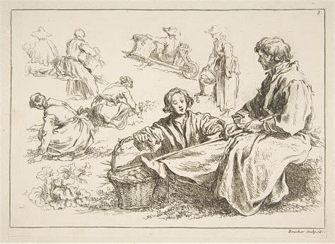 Sheet Of Sketches Painting By Fran Ois Boucher Fine Art America