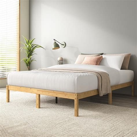 Zinus Queen Bed Frame Bamboo Wood Base Timber Bedroom Furniture Solid