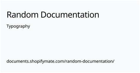 Typography Random Documentation