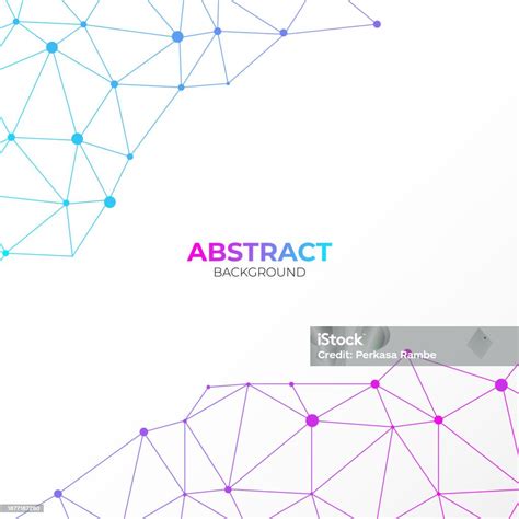 Abstract Background With Interweaving Of Colored Lines And Dots Network Connection Structure