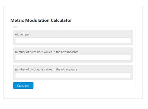 Metric Modulation Calculator Calculator Academy