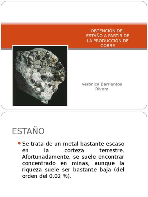 Casiterita Apartir De Estaño Veronica Barrientos Rivera Pdf Cobre