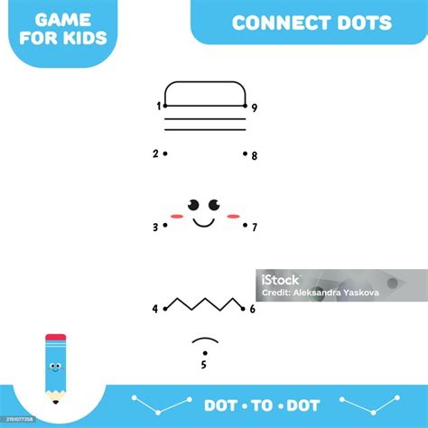 미취학 아동을 위한 도트 투 도트 연필 교육 게임 활동 워크시트 필기 연습 0명에 대한 스톡 벡터 아트 및 기타 이미지 0명 고정됨 교육 Istock