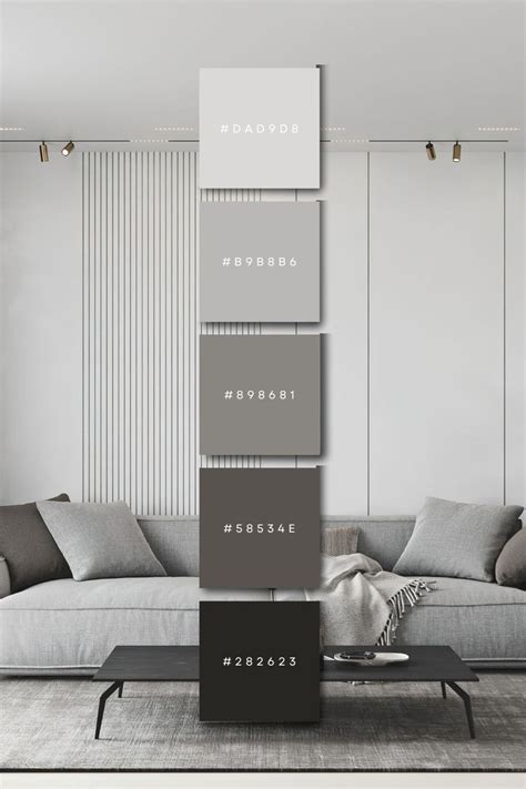 Achromatic Living Room Color Palette Light Grey Soft Grey Dark Grey